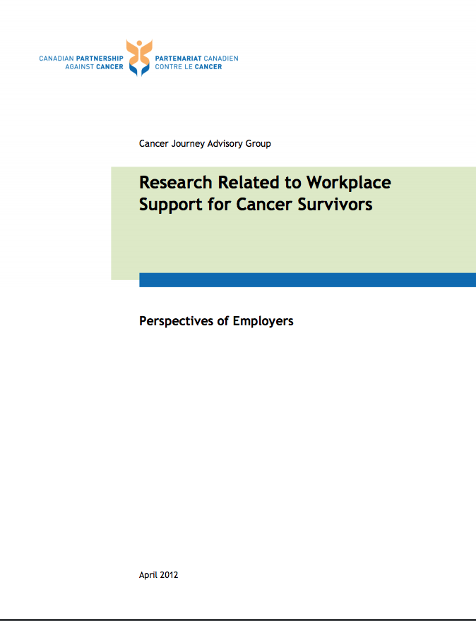 Research Related to Workplace Support for Cancer Survivors: Employer ...